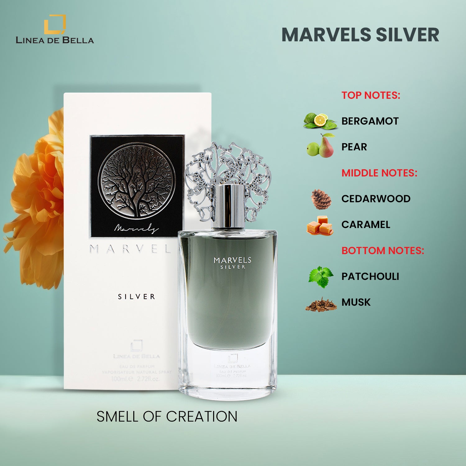 LINEA DE BELLA MARVELS SILVER EDP 100ML - UNISEX